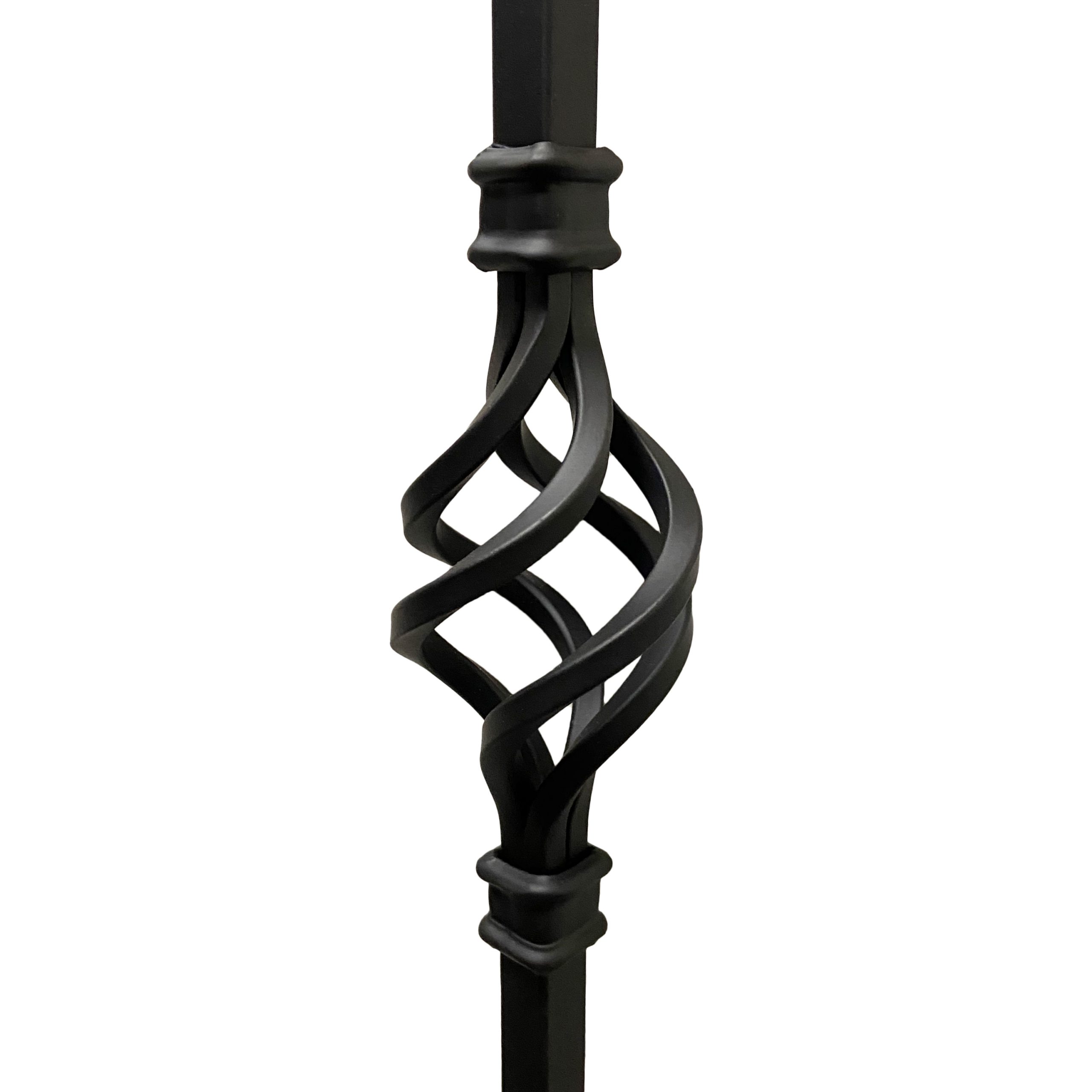 Iron Stair Balusters 1/2" Square x 44" Long, Single Basket, Hollow ...