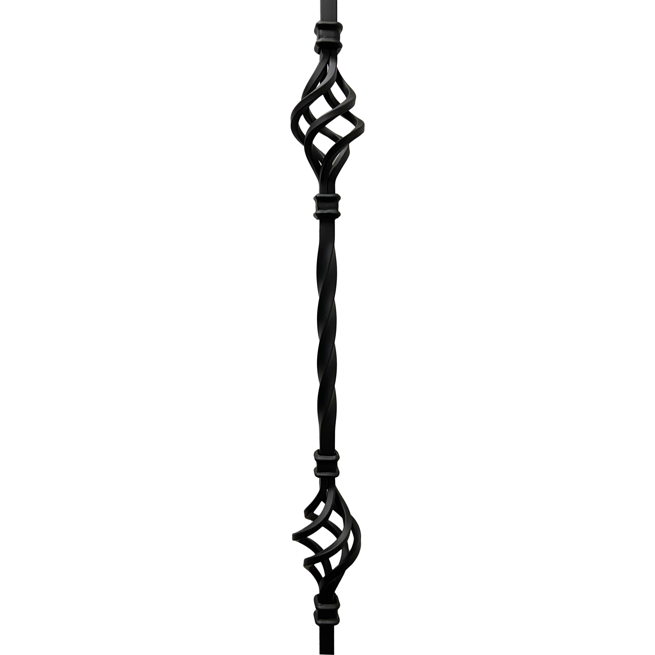 Iron Stair Balusters 1/2" Square x 44" Long, Double Basket, Hollow ...